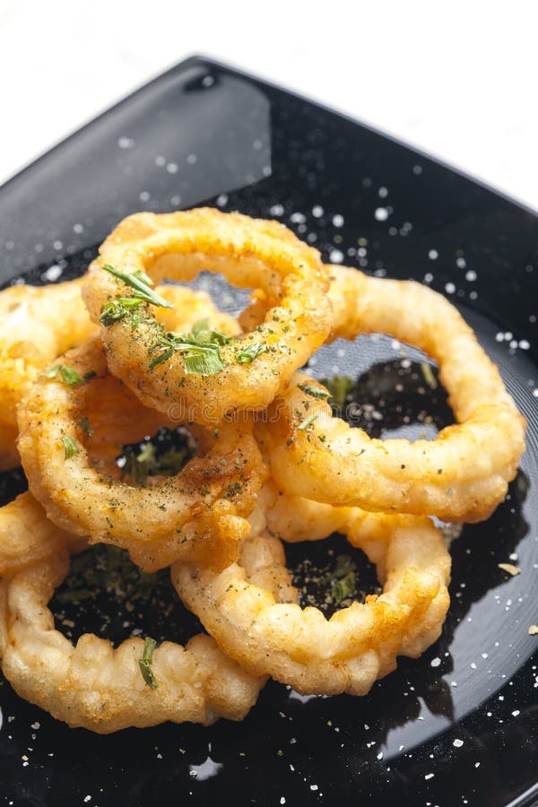 Fried Cuttlefish Rings in Batter Stock Image - Image of food ...