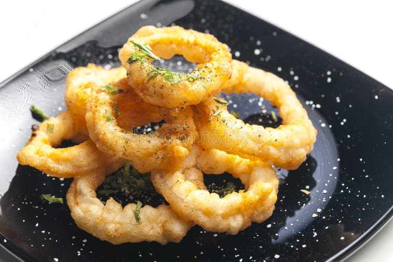 Fried Cuttlefish Rings in Batter Stock Image - Image of food ...