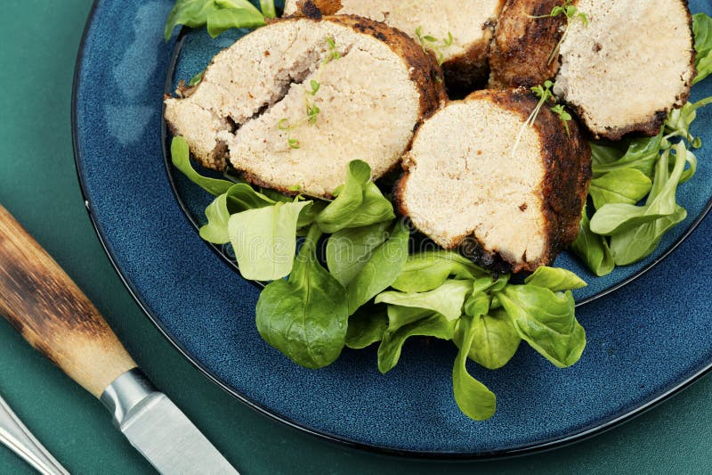 Grilled cod roe on a plate stock photo. Image of appetizer - 301845014