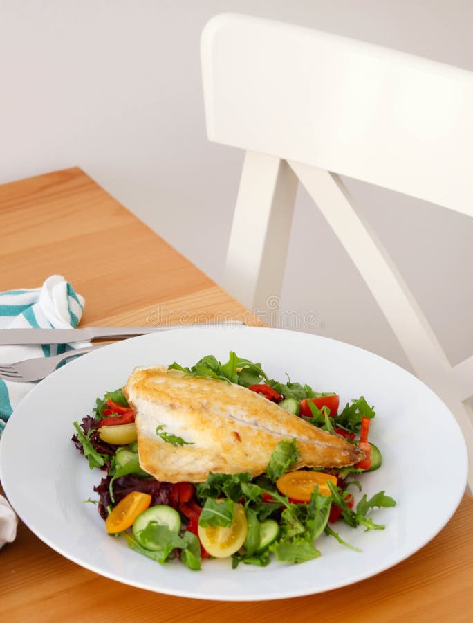 Fried Dorada Fish or Gilt Head Breamfish Fillet Stock Image - Image of ...