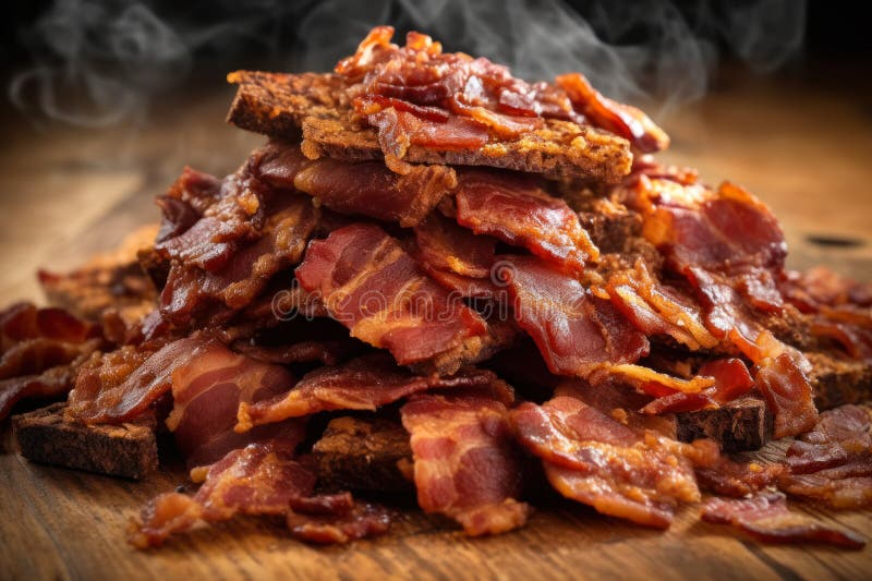 Fried Dry Bacon Snacks for Beer Generative Ai Stock Illustration ...