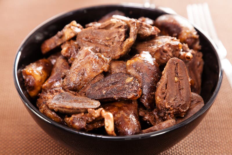Duck Hearts in butter stock photo. Image of closeup, gourmet - 49286324
