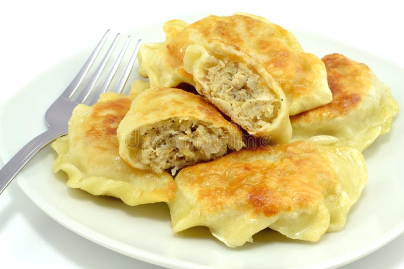 Fried Dumplings Filled with Meat Stock Photo - Image of cooked, dinner ...