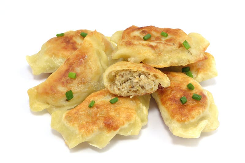 Fried Dumplings Filled with Meat Stock Image - Image of stuffing ...