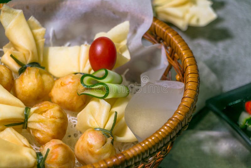 Fried dumplings on plate stock photo. Image of lunch - 83993092