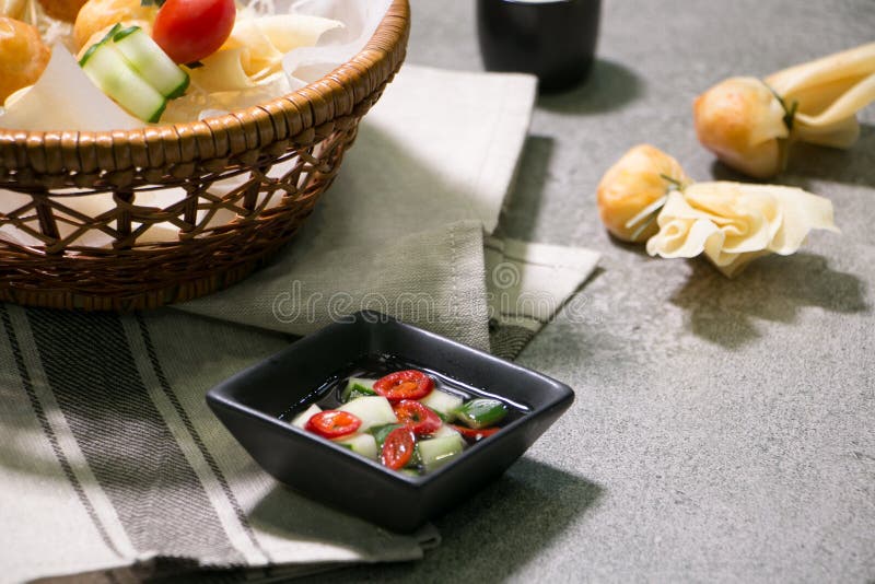 Fried dumplings on plate stock image. Image of dish, delicious - 83994519