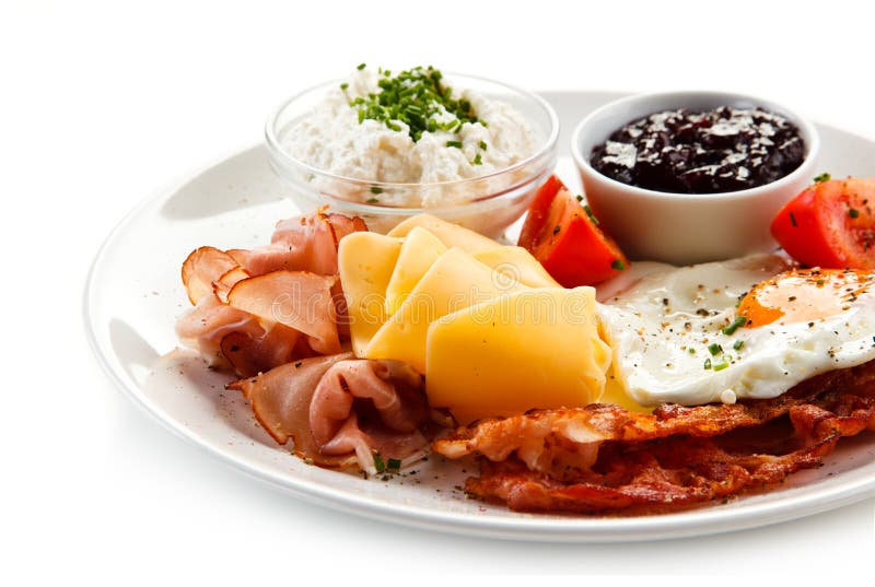 Fried Egg With Beacon - Breakfast Stock Photo - Image of portion ...