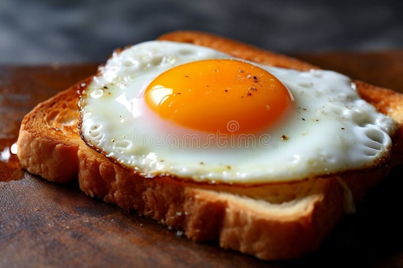Fried Egg on Bread Slice. Generative AI Stock Illustration ...
