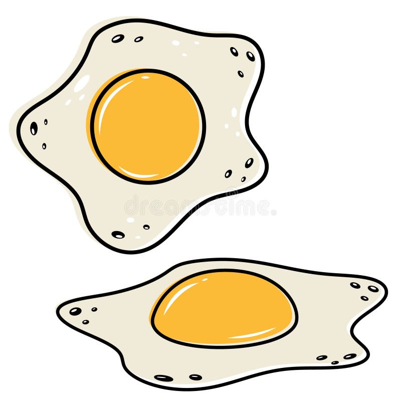 Fried Egg, Breakfast, Cartoon Style, Color Isolated Vector Illustration ... Fried Egg, Breakfast, Cartoon Style, Color Isolated Vector Illustration ...