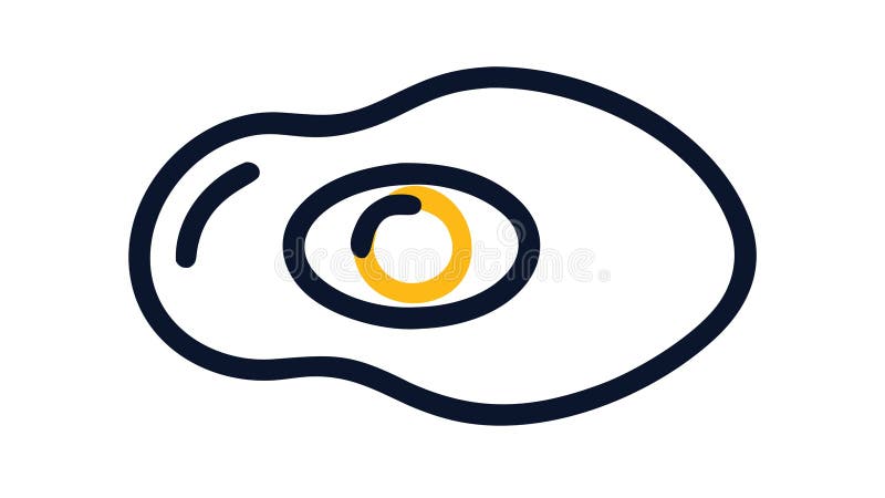 Fried Egg Breakfast Icon Flat Design Food Cooking, Vector Design ...