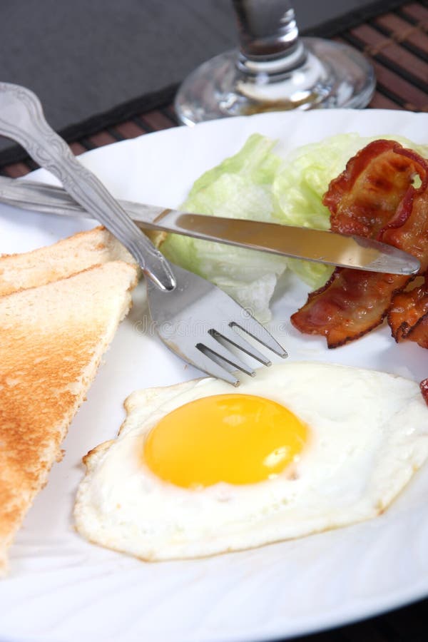 Fried egg breakfast stock image. Image of closeup, table - 32363343