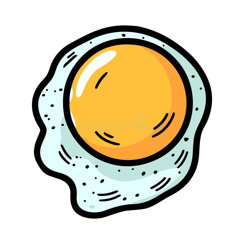 Fried Egg. Chicken Fried Egg Icon in Cartoon Style. Stock Illustration - Illustration of diet ...