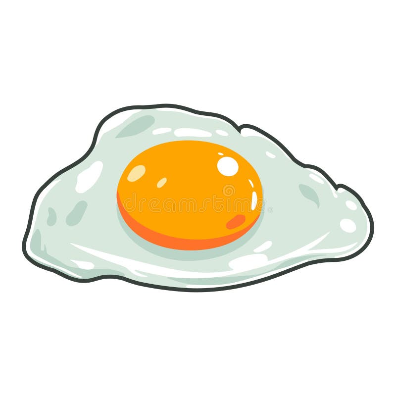 Fried Egg. Chicken Fried Egg Icon in Cartoon Style. Stock Illustration - Illustration of diet ...