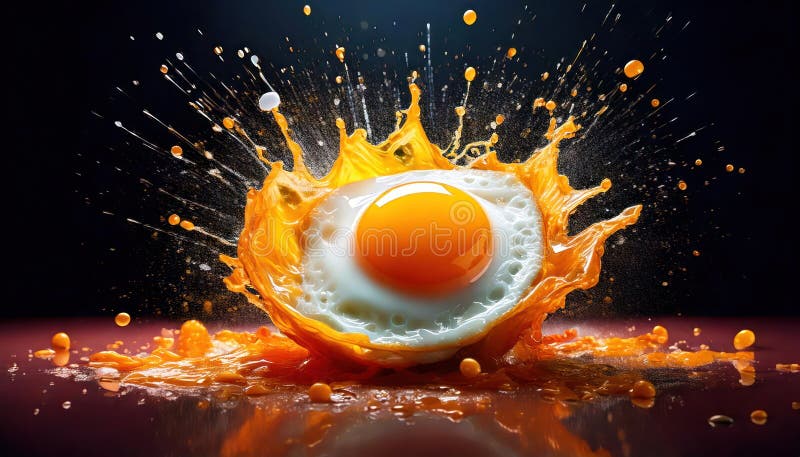 Fried Egg Explosion on the Table Stock Illustration - Illustration of ...