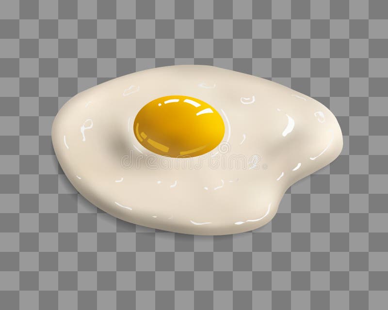 Fried Egg Set Fast Food Cooked Omelet Scrambled Eggs Isolated White