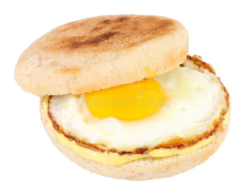 Fried Egg Filled English Muffin Sandwich Stock Image - Image of ...