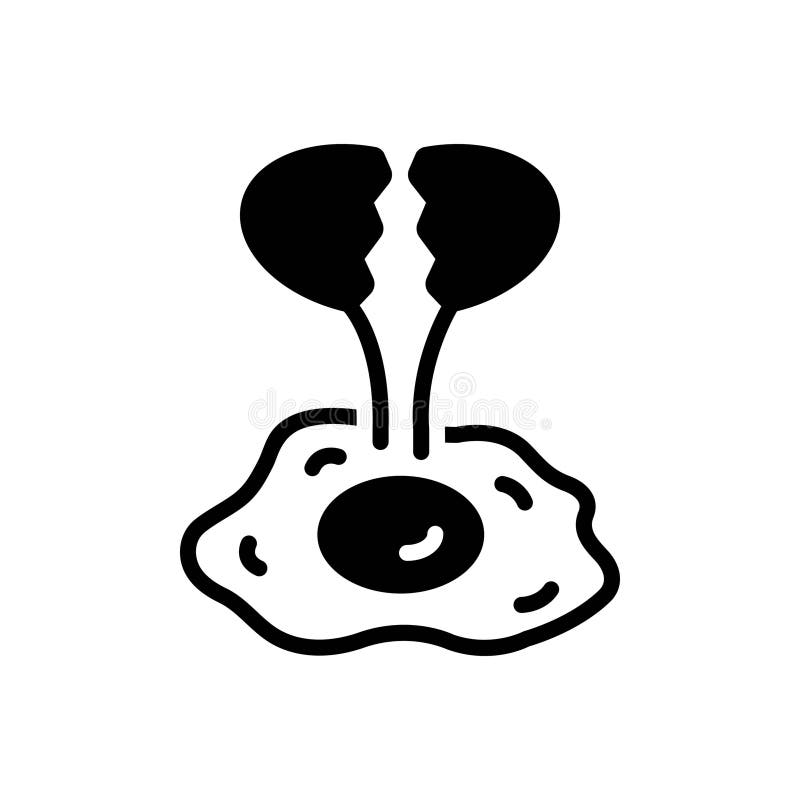 Black Solid Icon for Fried Egg, Egg and Veg Stock Vector - Illustration ...