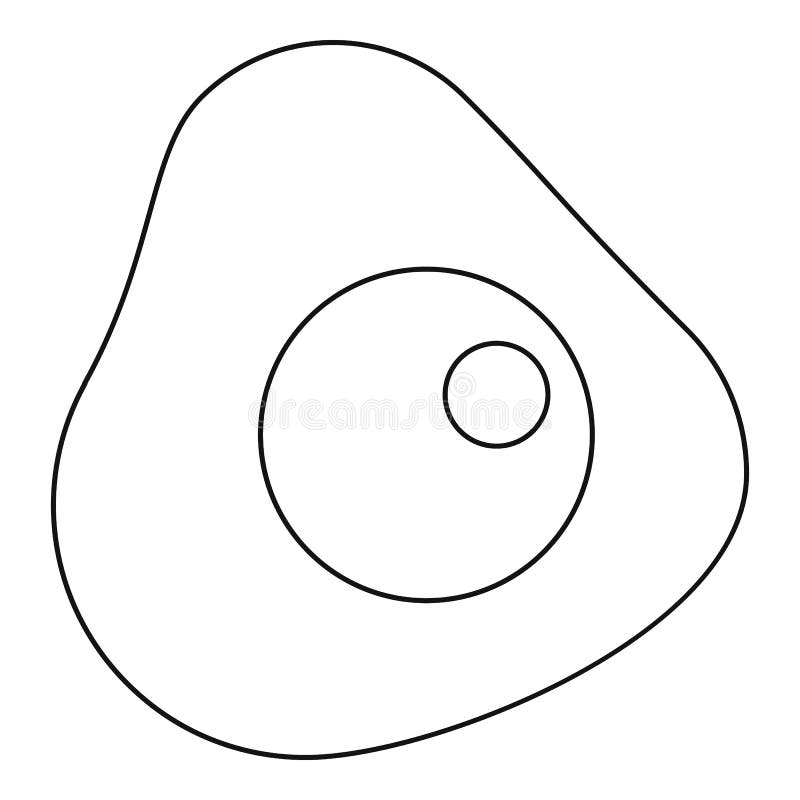 Fried egg icon outline stock vector. Illustration of kitchen - 91907179