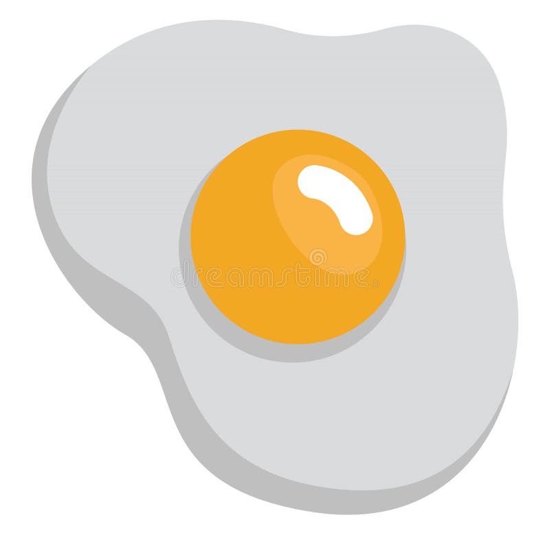 Fried egg, icon stock vector. Illustration of lunch - 260369811