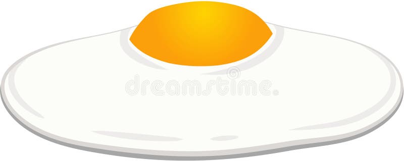 Fried Egg One Breakfast Clipart Cooked Color Side View Illustration ...