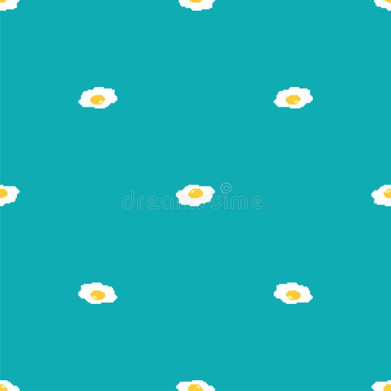 Fried Egg Pixel Art Pattern Seamless. 8 Bit Vector Texture Stock Vector ...