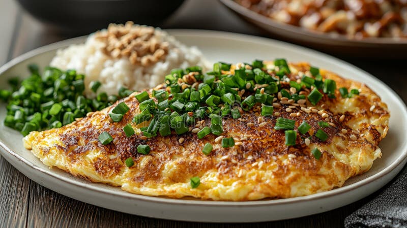 Fried Egg, Rice, Asian Inspired Dish Stock Image - Image of rice ...