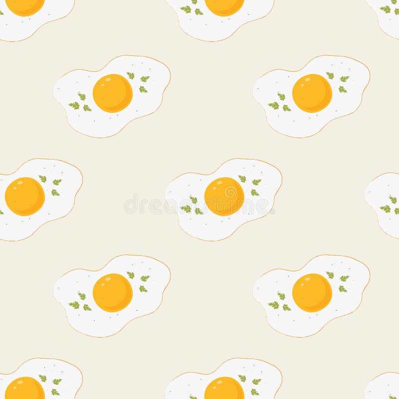 Fried Egg Seamless Pattern on Light Background Stock Vector ...
