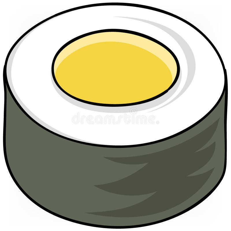 Fried Egg with Seaweed Wrap Stock Illustration - Illustration of doodle ...