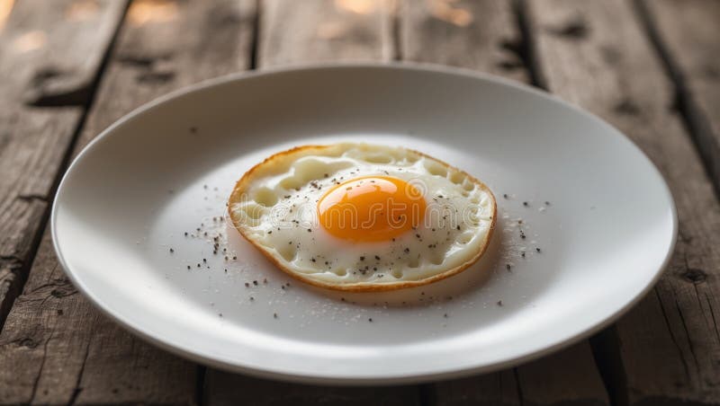 A Fried Egg with a Sprinkle of Salt and Pepper on Top Stock Image ...