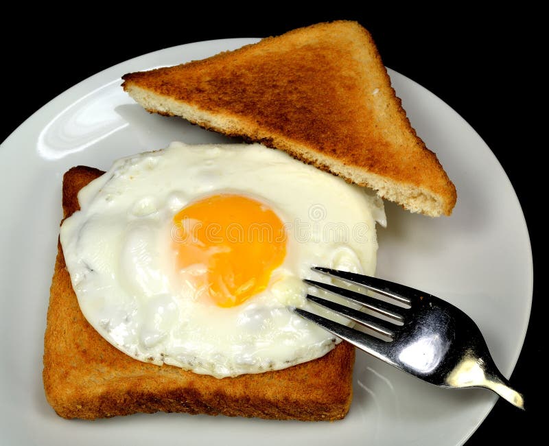 Fried egg with toast stock image. Image of morning, single - 38707667
