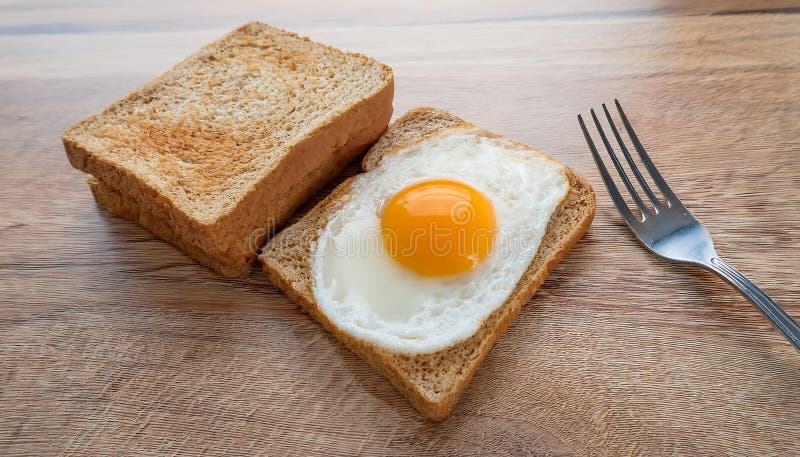 Fried Egg on Toast Simple, Classic Breakfast Ready To Eat Stock ...