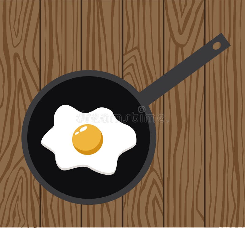 Fried Egg Vector Illustration Stock Vector - Illustration of meal ...