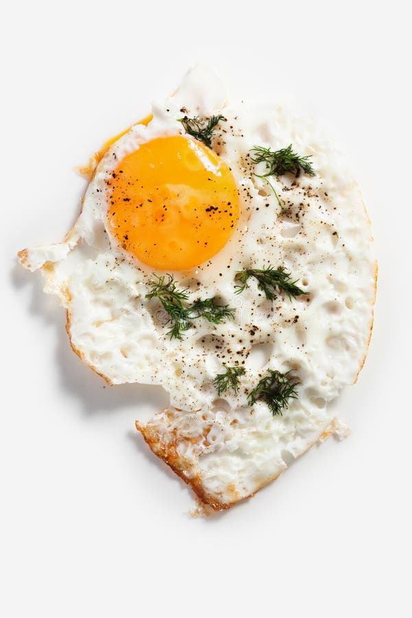 Fried Egg on a White Background Stock Photo - Image of natural, lunch ...