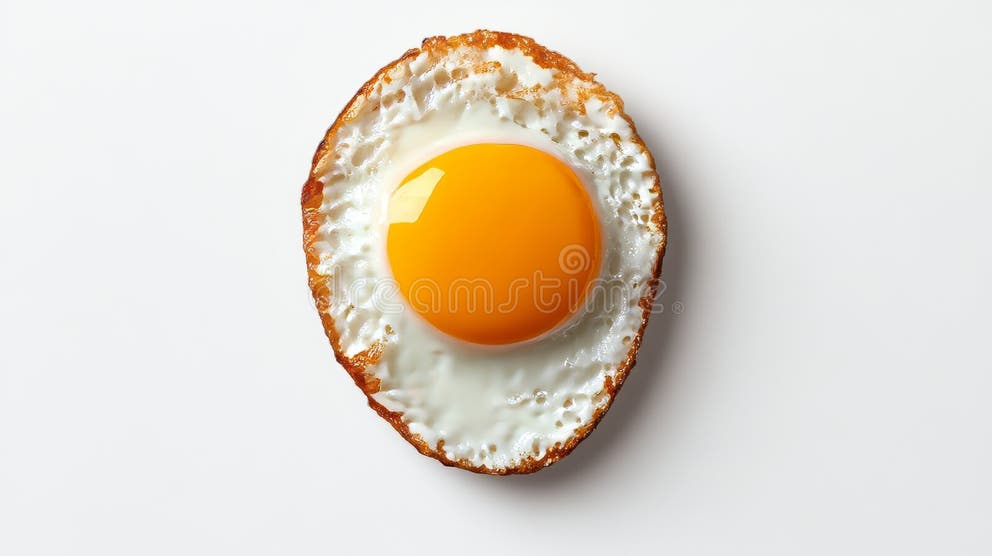 Fried Egg on White Background, Perfect Sunny Side Up for Breakfast ...