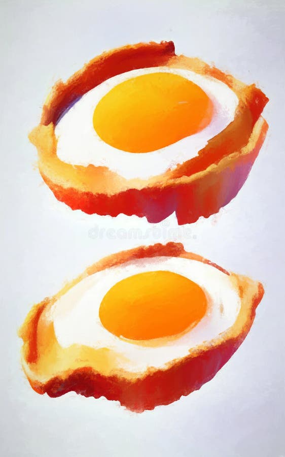 Fried Eggs - Abstract Digital Art Stock Illustration - Illustration of ...