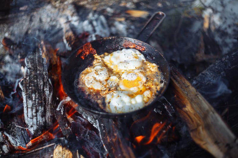 Fried eggs on fire stock image. Image of grill, cooked - 30413465
