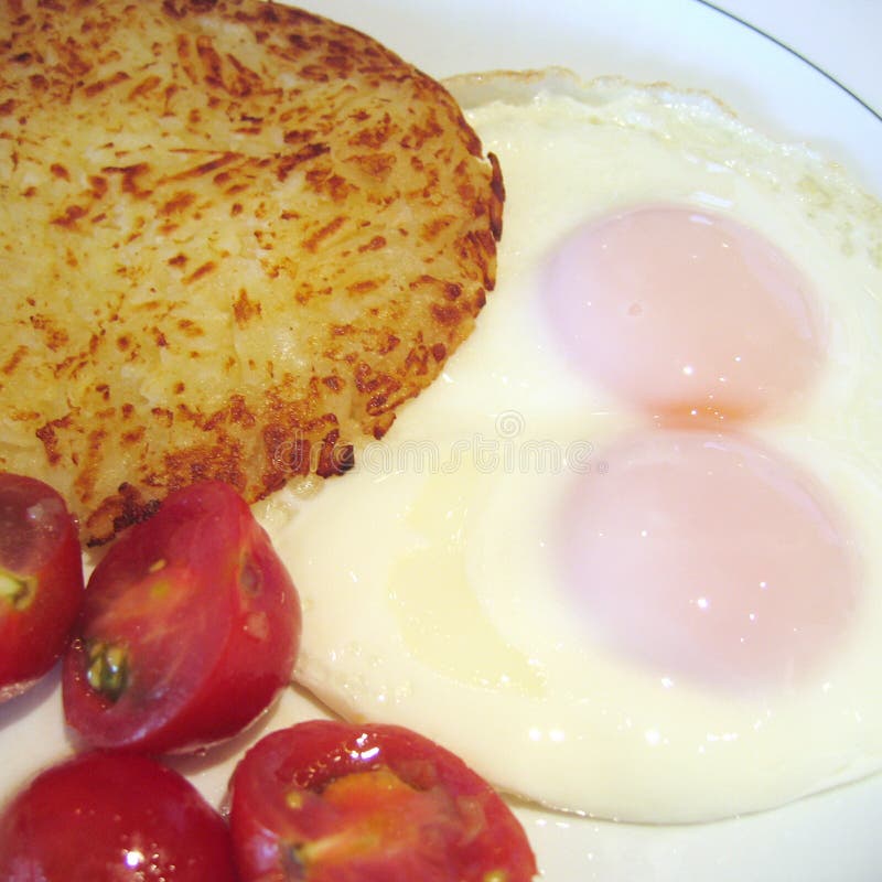 Fried Eggs and Potato Rosti Stock Image - Image of food, meal: 110873059