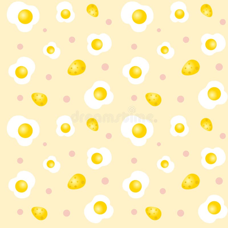Fried Eggs and Small Decorative Dots Seamless Food Pattern Stock ...