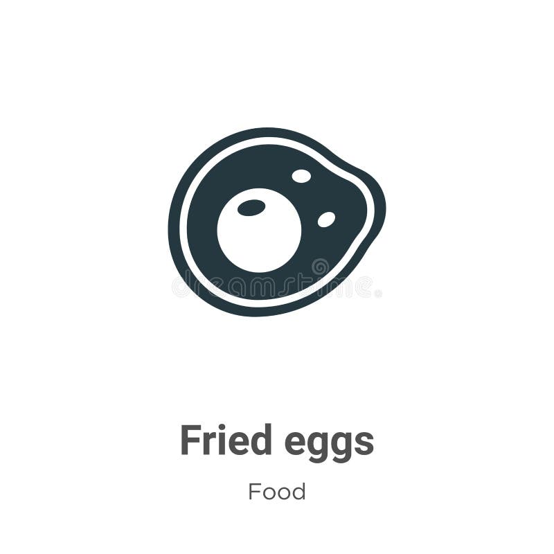 Fried Eggs Vector Icon on White Background. Flat Vector Fried Eggs Icon ...