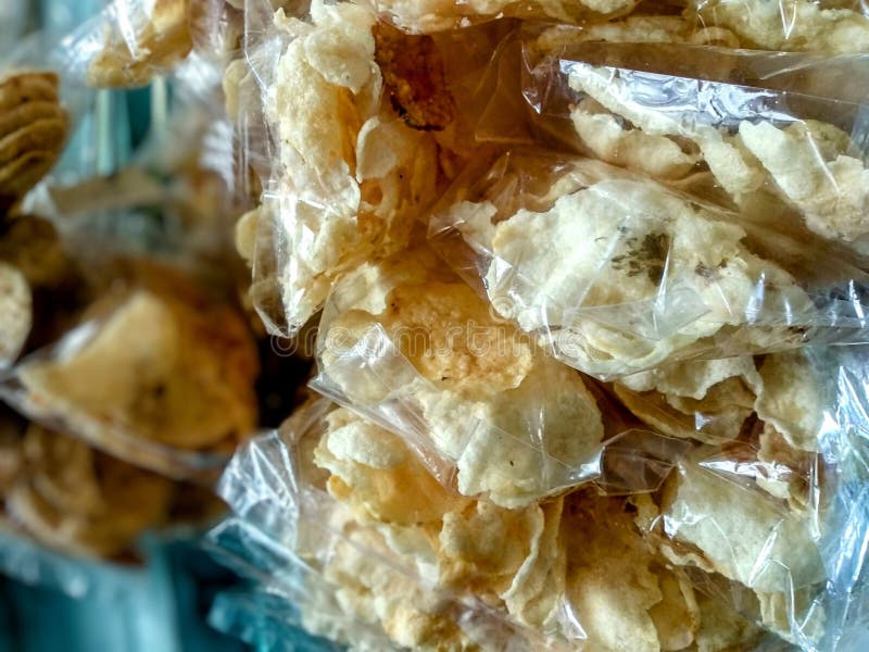 Fried Emping Chips in Plastic Wrap Stock Photo - Image of chips, wrap ...