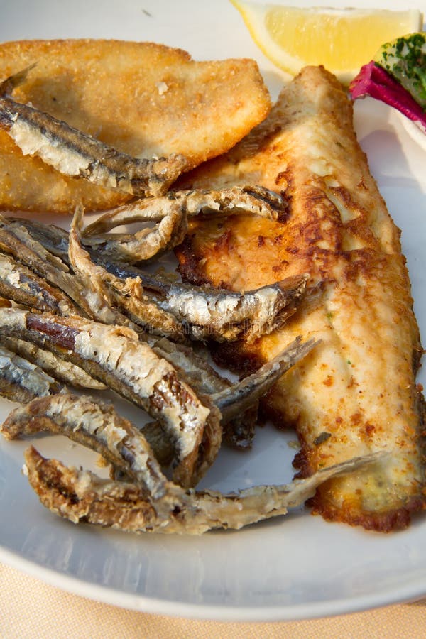 Fried fish stock photo. Image of lemon, snack, serving - 18320118