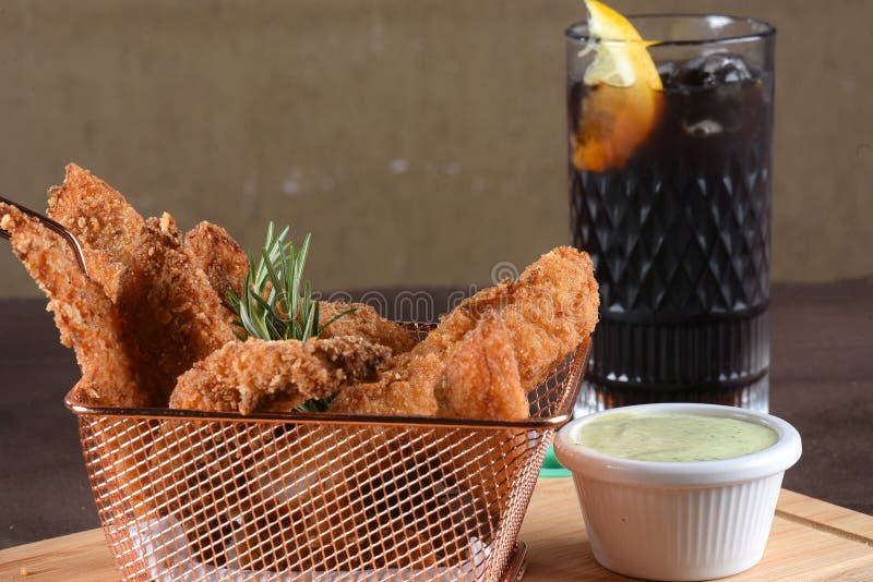 Fried Fish Bait in Slices, Tasty Food Breaded Codfish Stock Photo ...