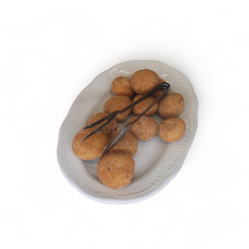 Fried Fish Balls on Serving Plate- Stock Image - Image of bunch, meal ...