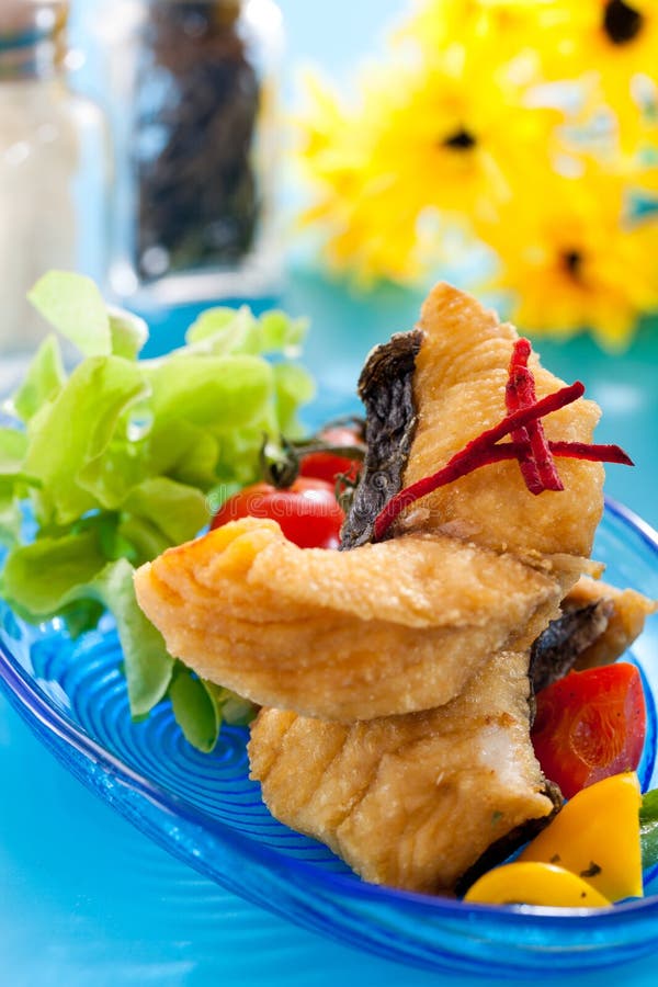 Fried fish with beetroot stock image. Image of beetroot - 122013757