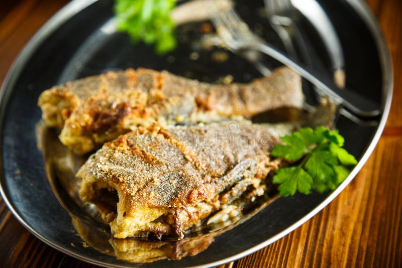 Fried fish in breading stock image. Image of healthy - 99350055