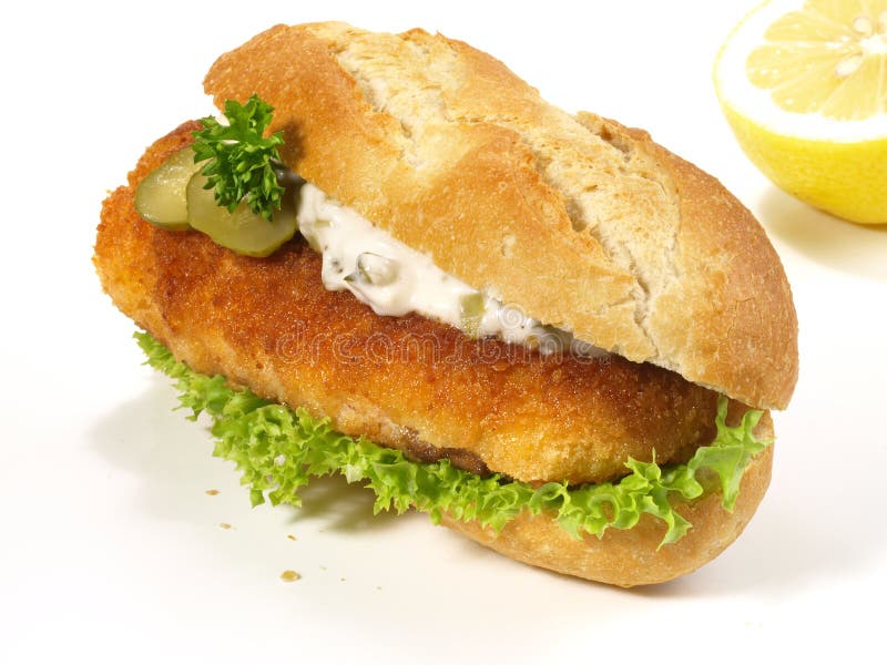 Fried Fish - Bun stock photo. Image of background, cooked - 152336426