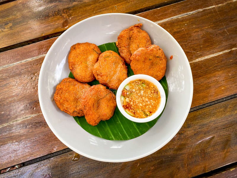 Fried Fish Cakes or Tod Man Pla Thai Food Stock Photo - Image of paste ...
