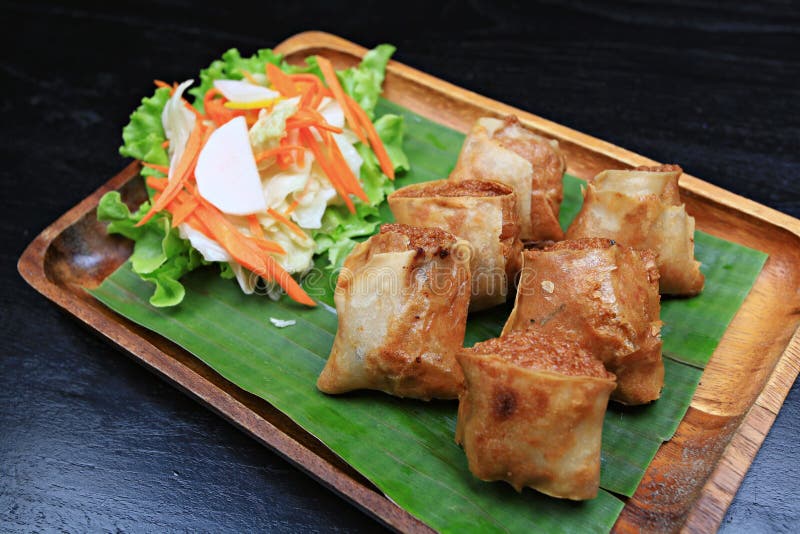 Fried Fish Cakes (Tod Mun Pla) in Dumpling Stock Photo - Image of ...