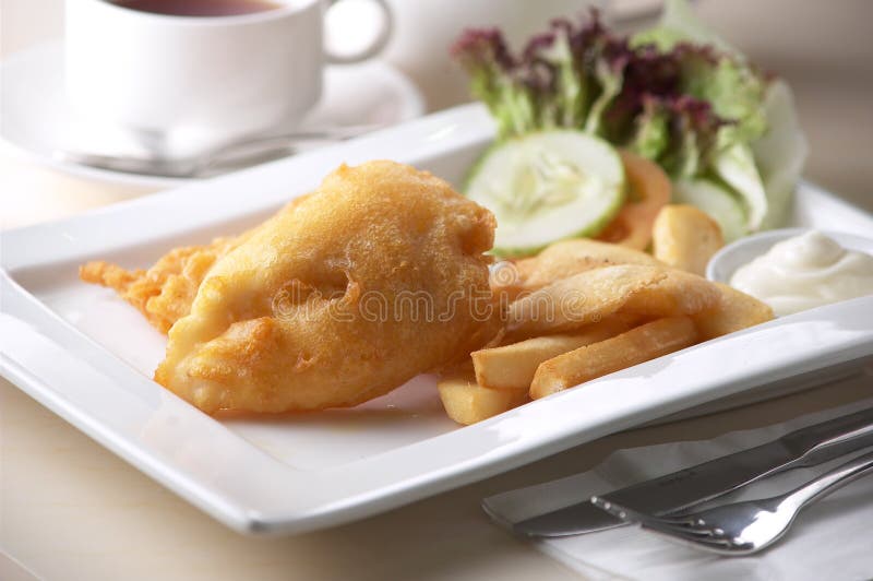 Fried fish and chips stock image. Image of plated, meal - 26336589