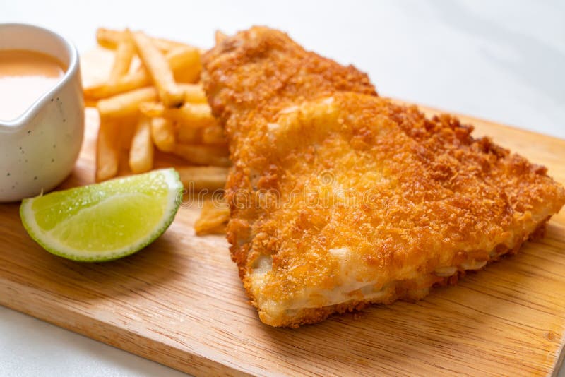 Fried fish and chips stock image. Image of fish, british - 163015817